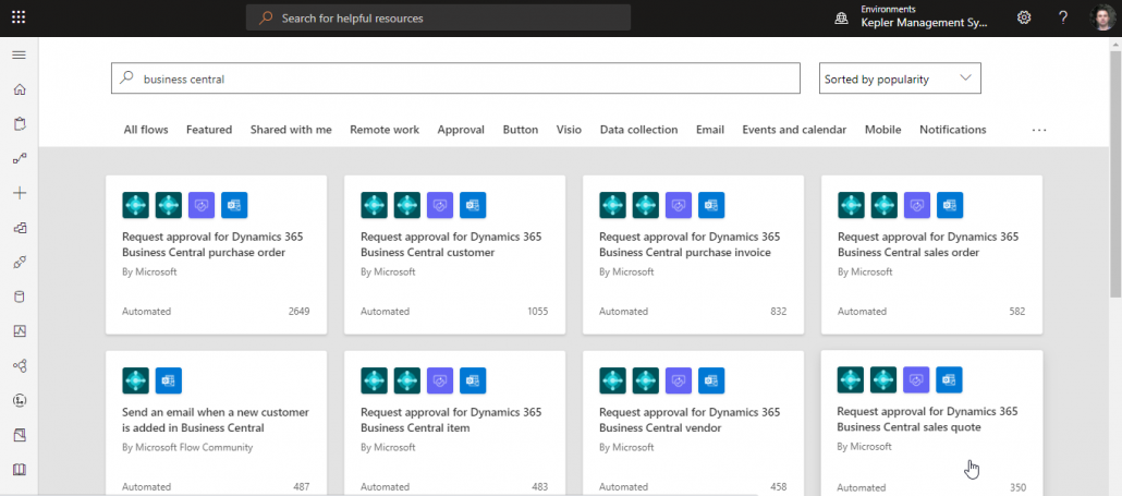 Dynamics 365 Business Central - Power Automate - Kepler Management Systems